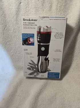 BROOKSTONE 10-IN-1 Emergency Flashlight Tool Must Safety
