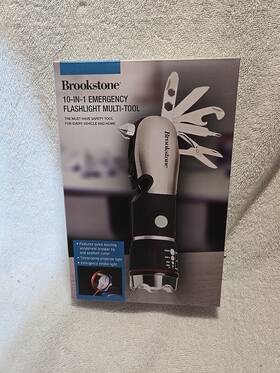 BROOKSTONE 10-IN-1 Emergency Flashlight Tool Must Safety
