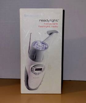 BROOKSTONE Readylight Handcrank Flashlight Emergency Led Box