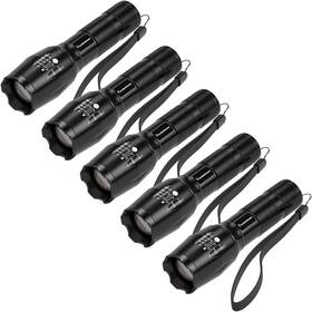 POCKETMAN SDT340-5 Pack Led Tactical Flashlight Water Torch